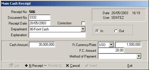 SentezDelux Front Cash