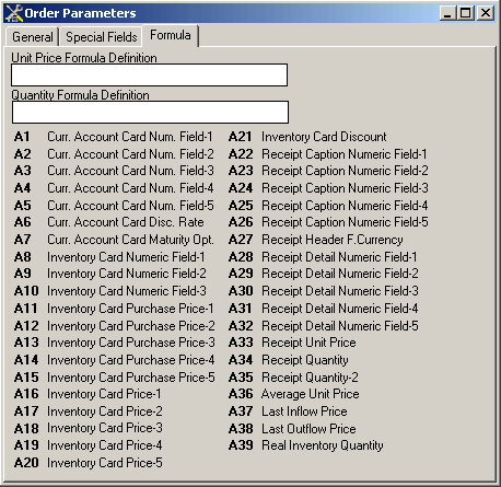 SentezShop Parameters