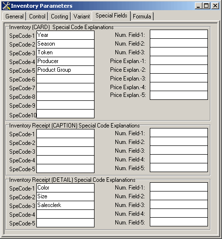 SentezShop Parameters