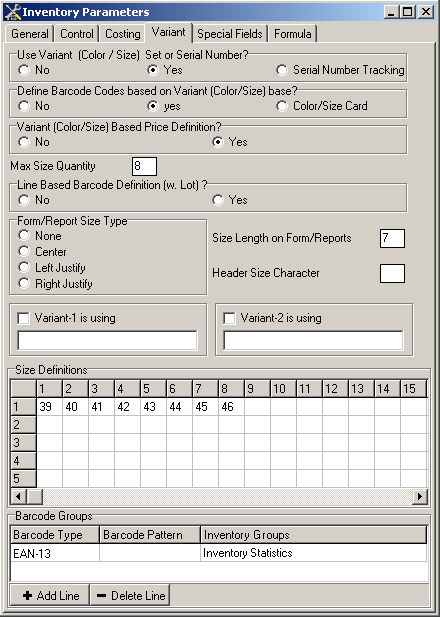 SentezShop Parameters